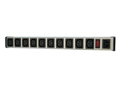 China 10 Outlet IEC Power Strip PDU - 2400W Capacity with Circuit Breaker for Network Cabinets for sale