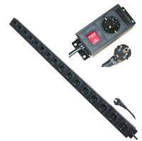 China 16 Way European Power Strip 250V 16A Aluminum Housing for Network Laboratory Factory for sale