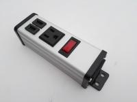 China Aluminum Alloy Desktop Power Strip with 2 USB Ports (5V 2.1A & 1.0A) and 1 AC Socket - 2M Cable for sale