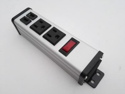 China Universal 2 Outlet Travel Power Bar with 6 AC Sockets and Dual USB Ports 5V 2.4A 1A Surge Protection for sale