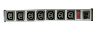 China IEC320 C14 to 7x C13 Power Strip 15A Overload Protection Aluminum Housing 125V for sale