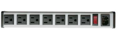 China SFC-IEC-A1B Series 5 to 14 Inch 15A Metal Hardwired Power Strip 7 Outlets for sale