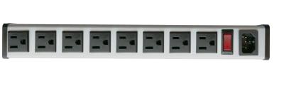 China Rack Cabinet PDU Power Distribution Unit 8 Outlet 15A Metal Housing Hardwired for sale