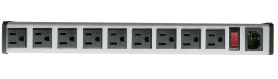 China Rack Mount Indoor PDU 15A Hardwired Power Strip 9 Outlet Aluminum Housing 5-14 inch for sale