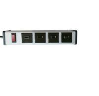 China 5V 2.1A 4 Port USB Charging Power Strip Aluminum Housing ETL FCC CE for sale
