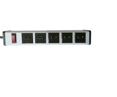 China 5-Port USB Charging Power Bar with 2.1A Fast Charging, 100-250V Input, ETL Certified for Office and Industrial Use for sale