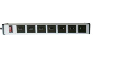 China 5V 2.1A 7 Port USB Charging Power Strip with Surge Protection, 12-72 Inch Mountable Aluminum Housing for sale