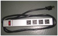 China 12-Inch Aluminum Alloy Mountable Power Strip with 1824 Joules Surge Protection, 4 Outlets & 15A Circuit Breaker for sale