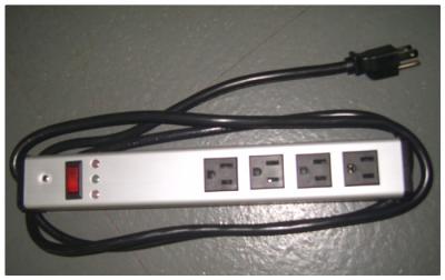 China 12-Inch Aluminum Alloy Mountable Power Strip with 1824 Joules Surge Protection, 4 Outlets & 15A Circuit Breaker for sale