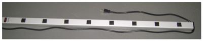 China 7-Outlet Aluminum Power Strip with 1824 Joule Surge Protection, 15A Circuit Breaker, 3-25ft Cord Options for sale
