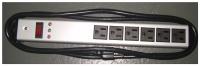 China Slim 6 Outlet Metal Power Strip Bar with 1824 Joule Surge Protection and 15A Circuit Breaker for Industrial Equipment for sale