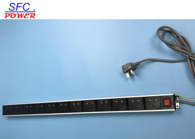 China Standard Ground 12 UK Outlet European Power Strip 13A 250V with Switch and Earth Wire for sale