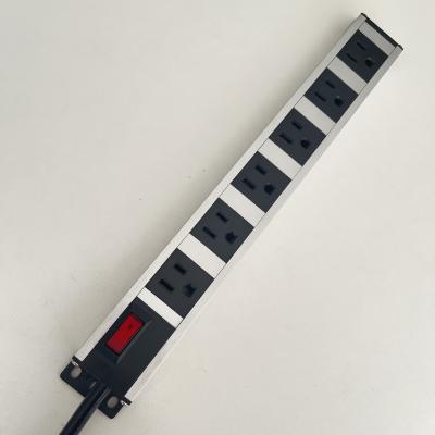 China Aluminum 6 Outlet Power Strip with Surge Protection ETL 15A 125V for Network Lab for sale