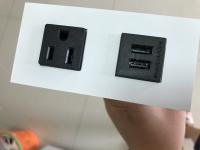 China Hidden Desktop Power Socket with 1 Outlet & 2 USB Ports - 15A 125VAC Stainless Steel Tabletop Outlet for sale