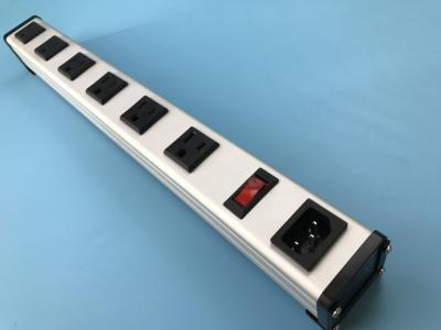 China Industrial 6-Outlet Aluminum Power Strip with Surge Protection - 15A 125V, 1800W Capacity, 5-25ft Cord Options for sale