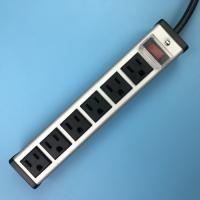 China 15A 125V Aluminum Power Strip with 6 NEMA Outlets, Waterproof Switch & 1800W Capacity for Workshop & Office for sale