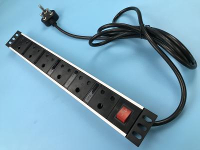 China 6-Outlet South Africa Power Strip with 16A 3250W Capacity - Aluminum Industrial Grade for Rack Mounting for sale