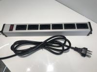 China Undetachable 6 Outlet Brazil 10A 250V Metal Power Strip with Switch for sale