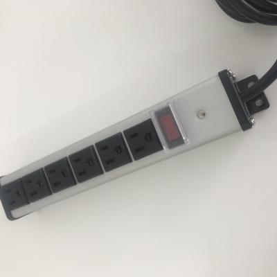 China Aluminum 6-Outlet Power Strip with 15A 1800W Capacity, UL1363 Certified for Industrial Use for sale