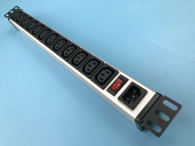 China 12-Outlet IEC C13 PDU Power Distribution Unit with Aluminum Shell - 2400W Capacity, 10A-16A Rating for sale