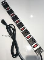 China Cabinet PDU 250V Universal Outlet Power Strip with 6 Outlets 10A Capacity and 2M Brazil Certified Cord for sale