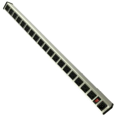 China Aluminum 18 Outlet Power Strip 125V 15A with Extension Cord Industrial Surge Protected for sale