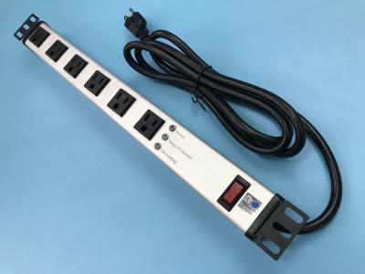 China 6 Outlet Surge Protector Power Strip - 15A 1800W with 1824 Joules Protection - Mountable Aluminum Housing for sale