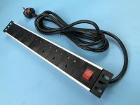 China 7 Way UK BS1363 Power Strip with 2m Cable 13A 250V Aluminium Housing for sale