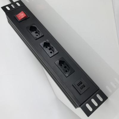 China Industrial Power Strip with 3 Swiss Outlets & Dual USB Ports - 2M Cord, 10A Aluminum Shell for sale