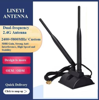 China Dual Frequency 2.4G 5.8G 5dBi High Gain WiFi Antenna 50W 320mm for sale