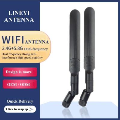 China TNC 5.8G 5dBi High Gain Dual Band WiFi Omni Antenna 2.4G 5.8G Rubber Stick for sale