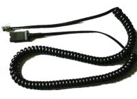 China TPU Flexible Coiled Phone Cord 4-Pin Plug Connector Spiral Telephone Cable 2.6mm OD for sale