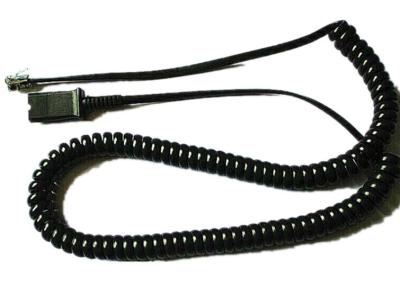 China TPU Flexible Coiled Phone Cord 4-Pin Plug Connector Spiral Telephone Cable 2.6mm OD for sale