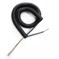 China 22AWG Black 4-core PU Cables Spiral Coiled Wire for sale