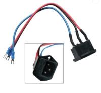 China IEC 320 C13 Male Plug 125V 250V 10A 13A to SV1.25 Terminals RV1.5mm2 Power Extension Cord for sale