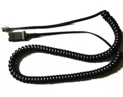 China 4pin RJ11 Telephone Coil Cord Cable 2.6mm TPU Jacket Spring Wire for Phone for sale