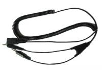 China 3.5mm Stereo Cable 3 Pole 2 in 1 Spring Coil Cord with QD Housing TPU Jacket 2.6mm OD for sale