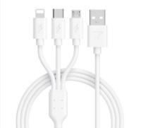 China Type C Phone 3 In 1 USB Cable , 2 Meters Fast Charging Wire for sale