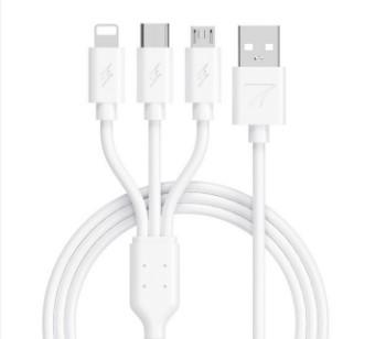 China Type C Phone 3 In 1 USB Cable , 2 Meters Fast Charging Wire for sale