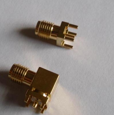 China SMA Quad 90 180 Degree Seat RF Connector With PTFE Insulator for sale