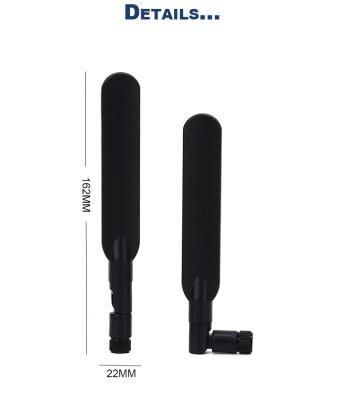 China 5dBi 4G 5G Rubber Omnidirectional Dual Band WiFi Antenna 698-2700MHz SMA Male for sale