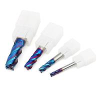 China 12mm Solid Carbide End Mill Flat 4F Nano Blue Coated Ultrafine Keys Milling for sale