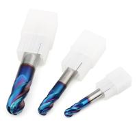 China HRC65 Carbide Ball Nose End Mill Bullnose 4 Flute Nano Coating for sale