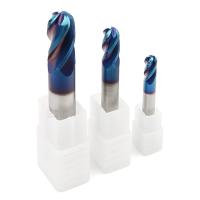 China HRC65 Carbide Ball Nose End Mill Bullnose 4 Flute Nano Coating for sale