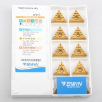 China TNMG 160404 Carbide Lathe Insert CVD Yellow Coating For Steel for sale