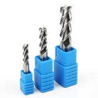 China High Feed CNC End Mill HRC45 3 Flute Flat Milling Cutter For Aluminum for sale
