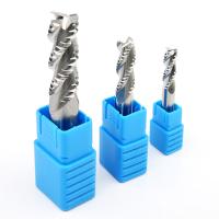 China Solid Carbide 3 Flute Roughing End Mill HRC45 Wave Fine Tooth For CNC Auliminum for sale