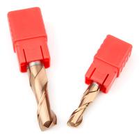 China HRC55 Carbide Flat End Mill Copper Coated 2mm Square Milling Cutter for sale