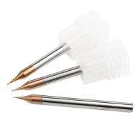 China HRC55 2F Micro Diameter Ball Nose End Mill Ball Nose Milling Cutter Cooper Coating for sale
