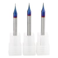 China Solid Carbide 2 Flutes 0.5 Mm Micro Diameter Square End Mill HRC65 2flute Endmill for sale